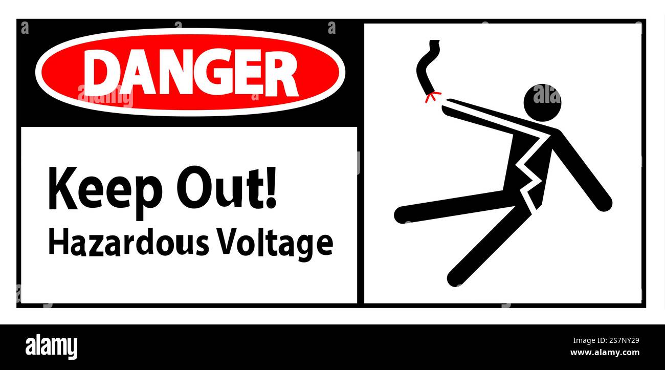 Danger Sign Keep Out! Hazardous Voltage Stock Vector Image & Art - Alamy