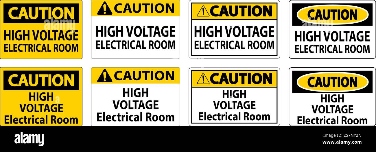 Caution Sign High Voltage - Electrical Room Stock Vector Image & Art ...