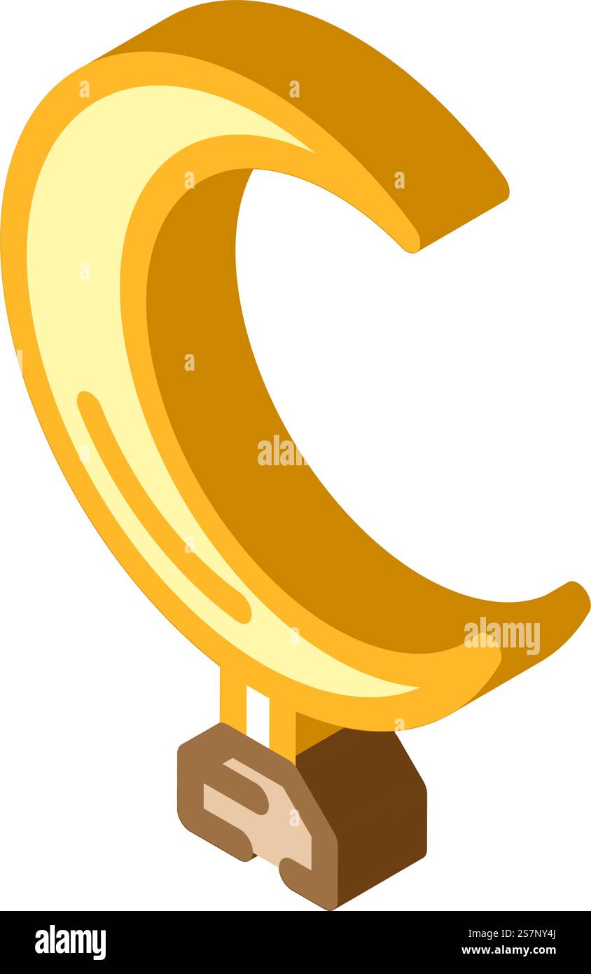 crescent moon islam muslim isometric icon vector. crescent moon islam ...