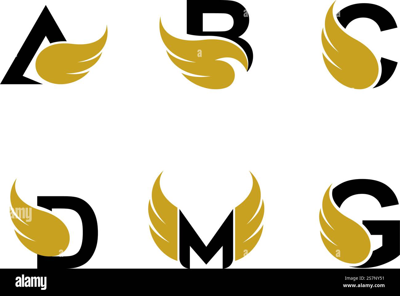 Alphabet with Wing logo icon vector flat design Stock Vector Image ...