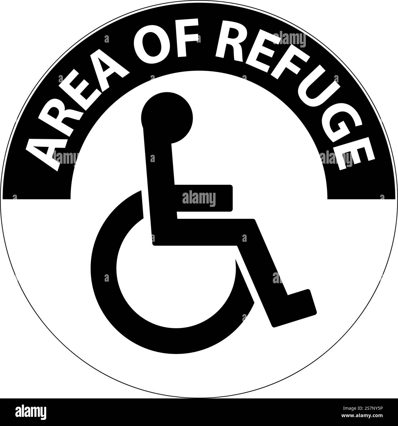 Floor Sign Area of Refuge, with Handicap Symbol Stock Vector Image ...