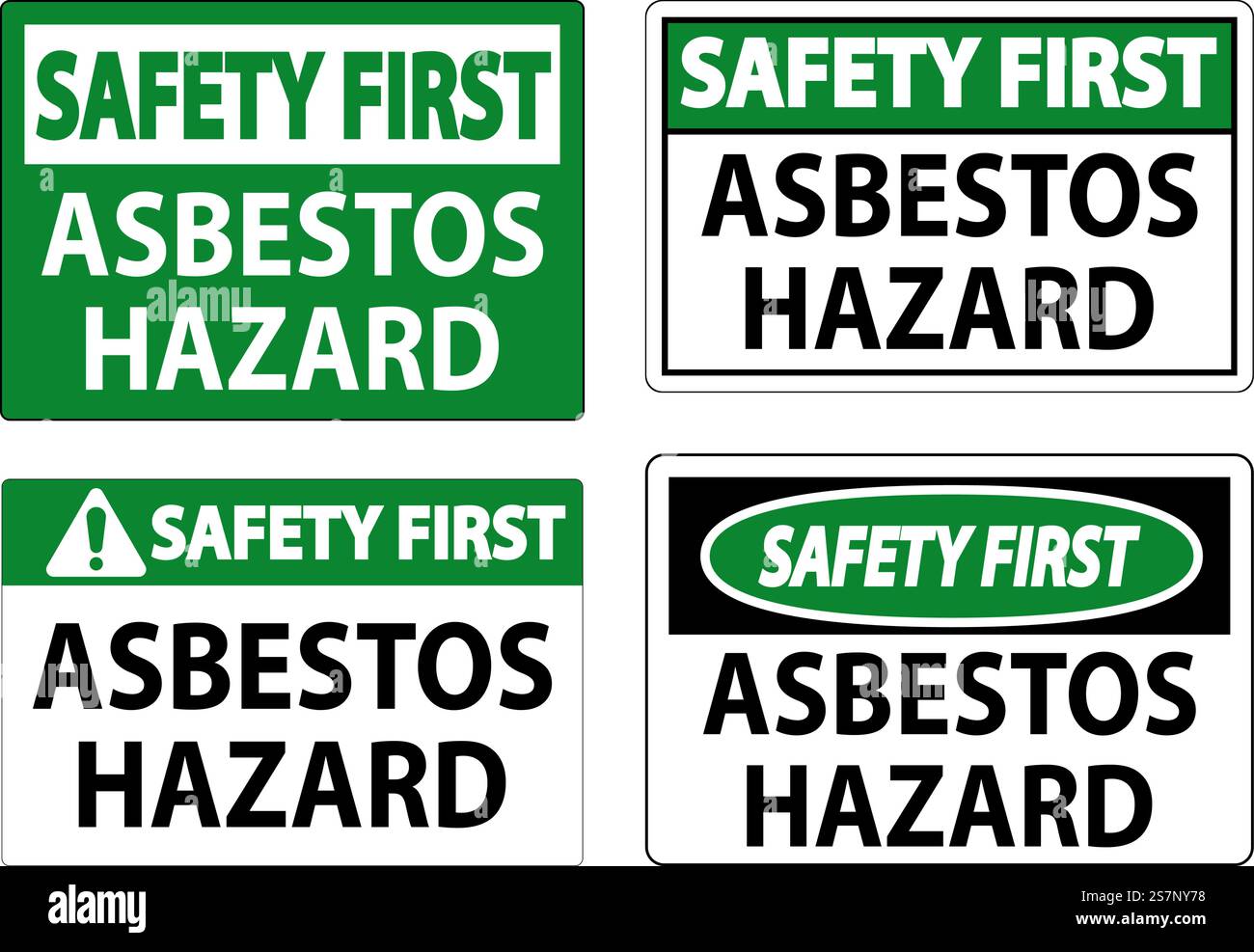 Asbestos Safety First Signs Asbestos Hazard Area Authorized Personnel ...