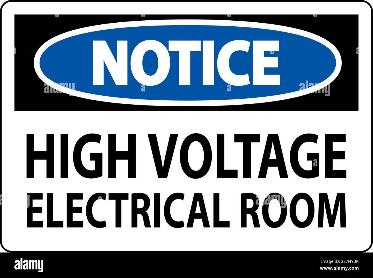 Notice Sign High Voltage - Electrical Room Stock Vector Image & Art - Alamy