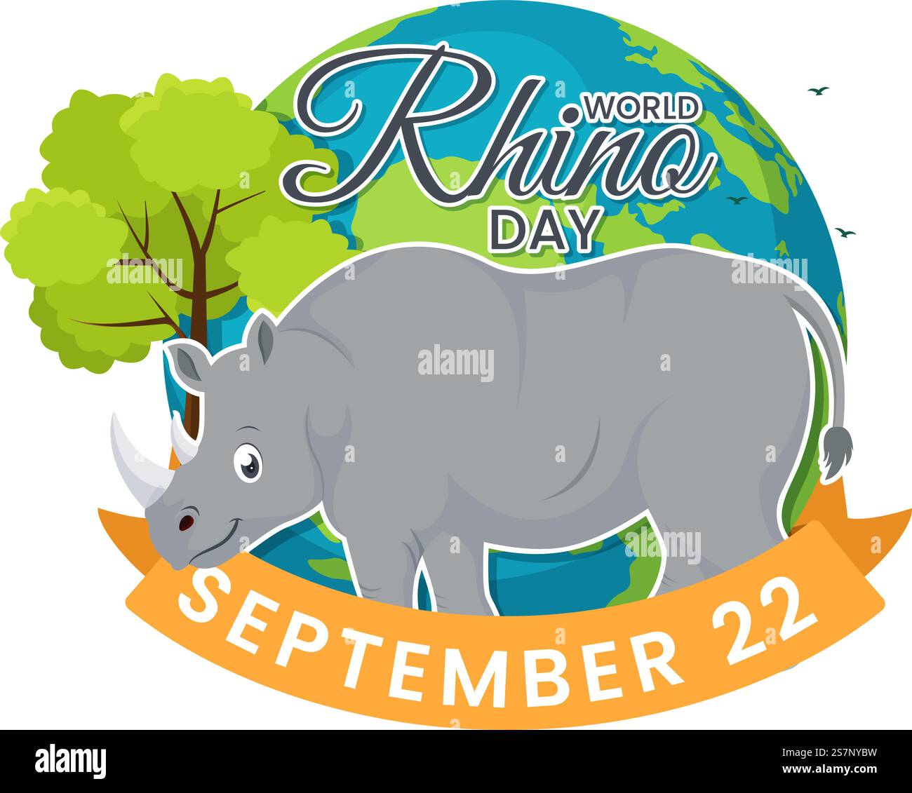World Rhino Day Vector Illustration on 22 September for Lovers and ...