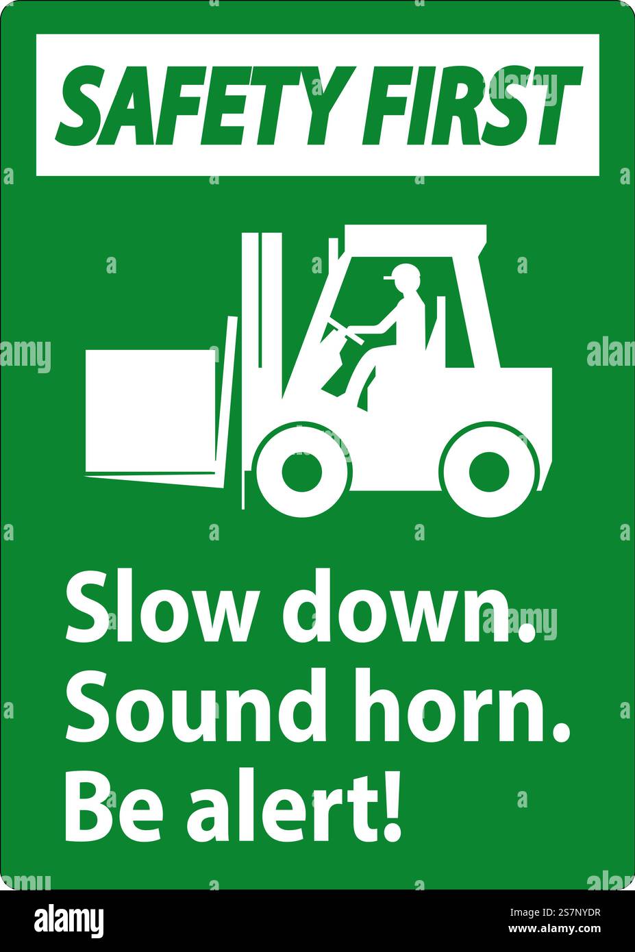 Safety First Label Slow Down Sound Horn Be Alert Stock Vector Image ...