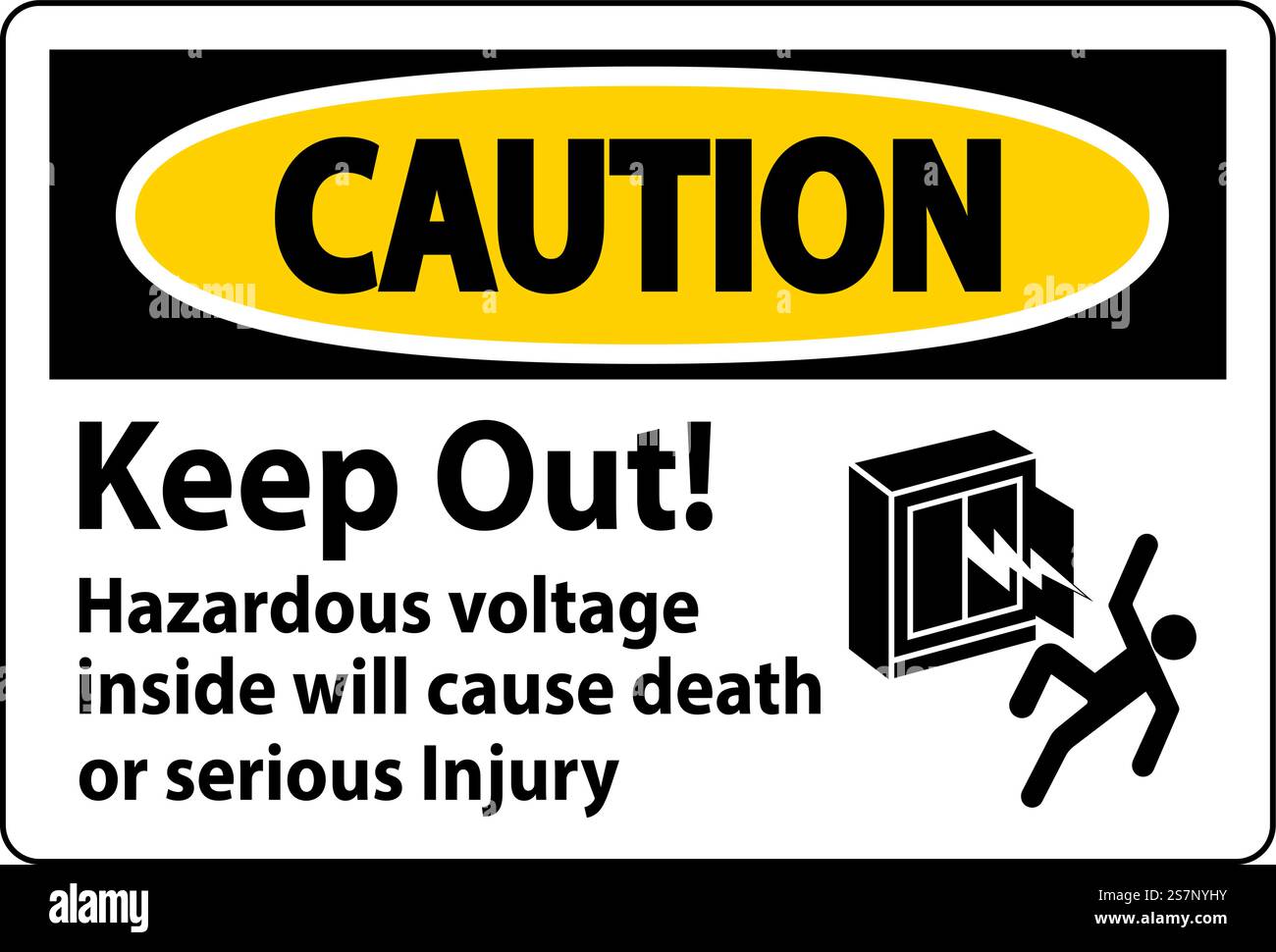 Caution Sign Keep Out! Hazardous Voltage Inside, Will Cause Death Or ...