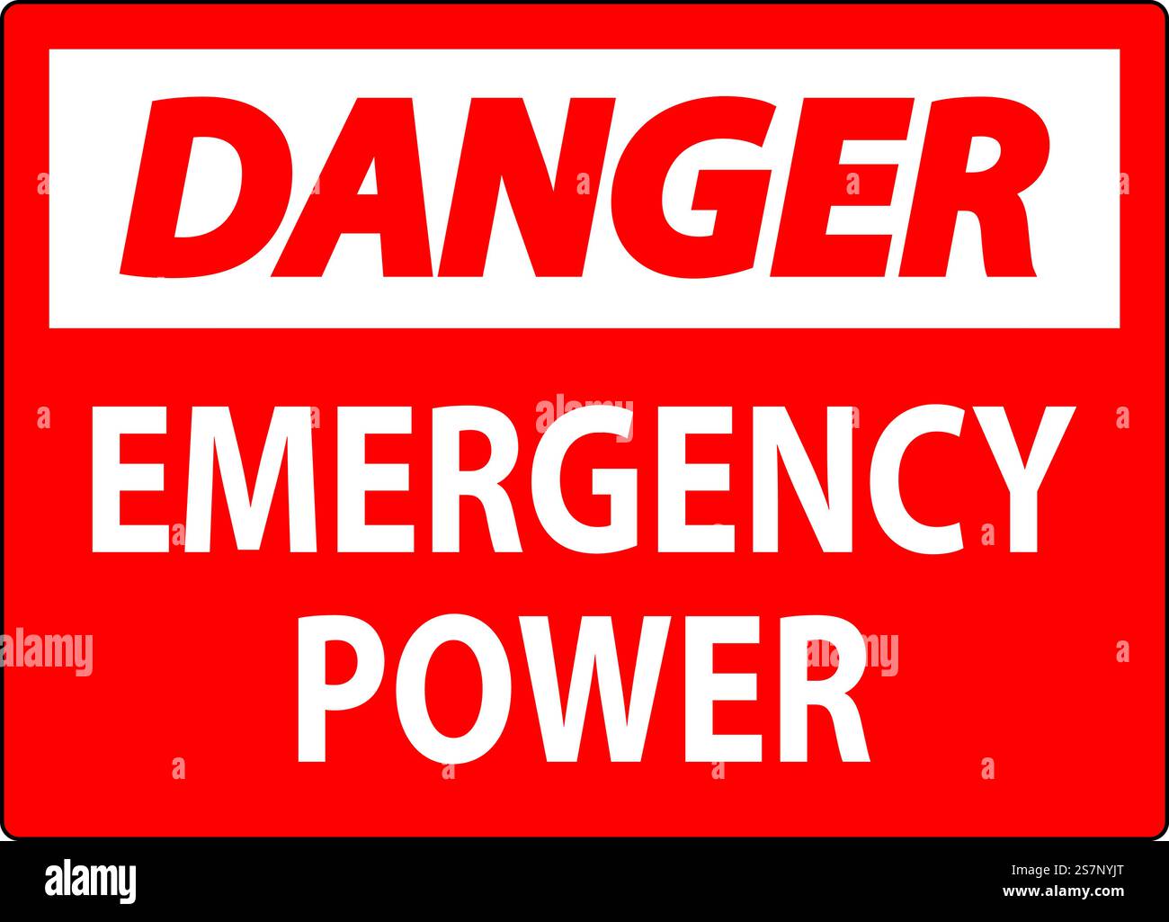 Danger Sign Emergency Power Stock Vector Image & Art - Alamy