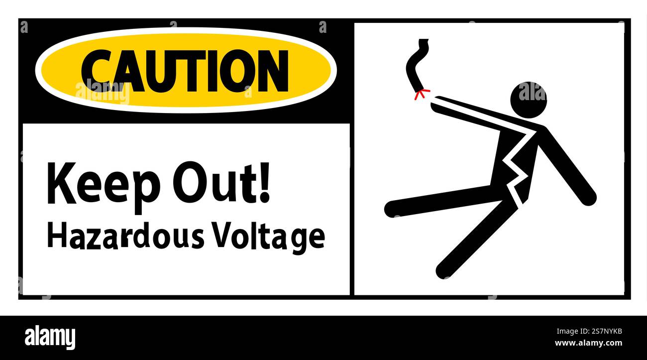 Caution Sign Keep Out! Hazardous Voltage Stock Vector Image & Art - Alamy