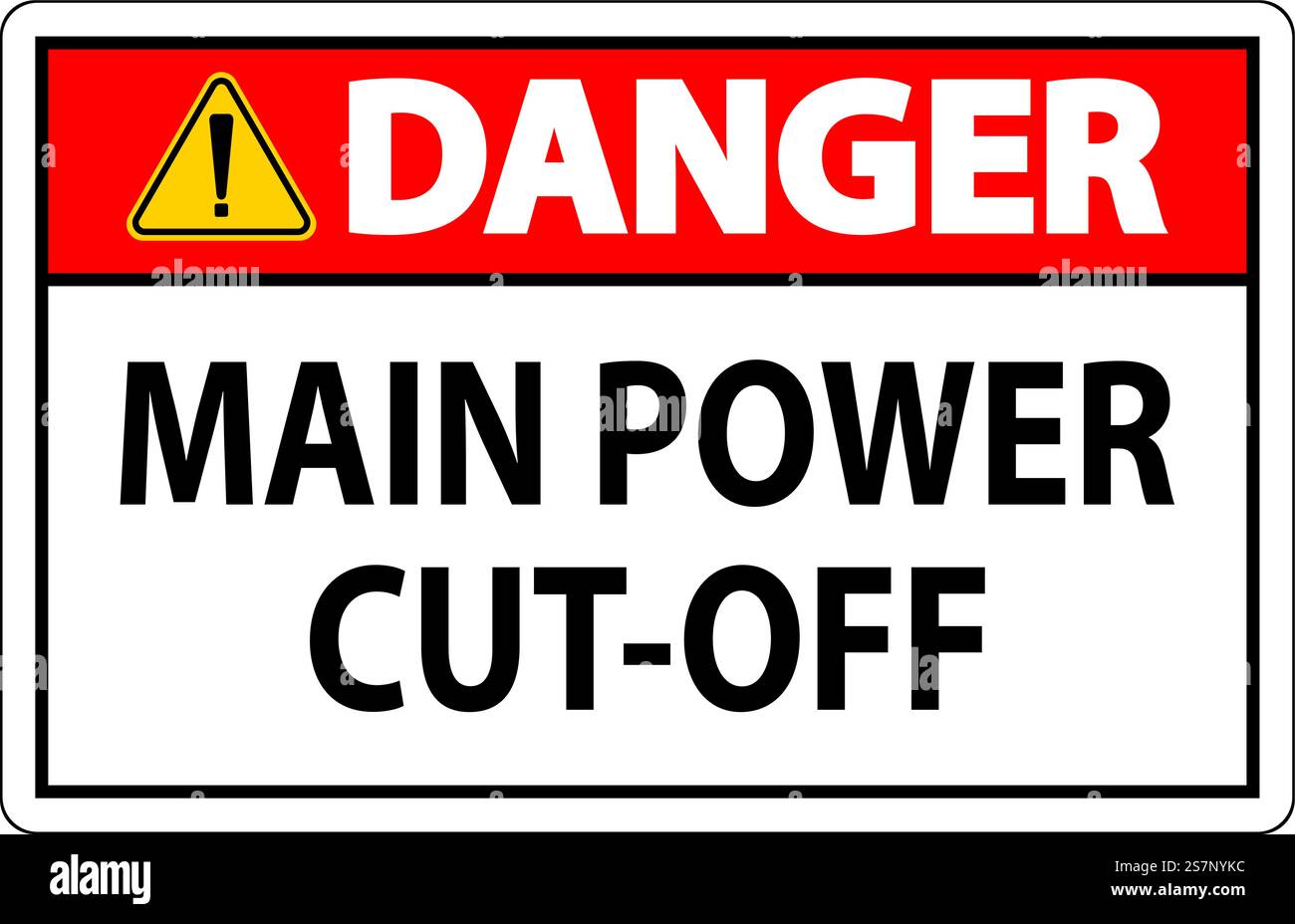 Danger Sign Main Power Cut-Off Stock Vector Image & Art - Alamy