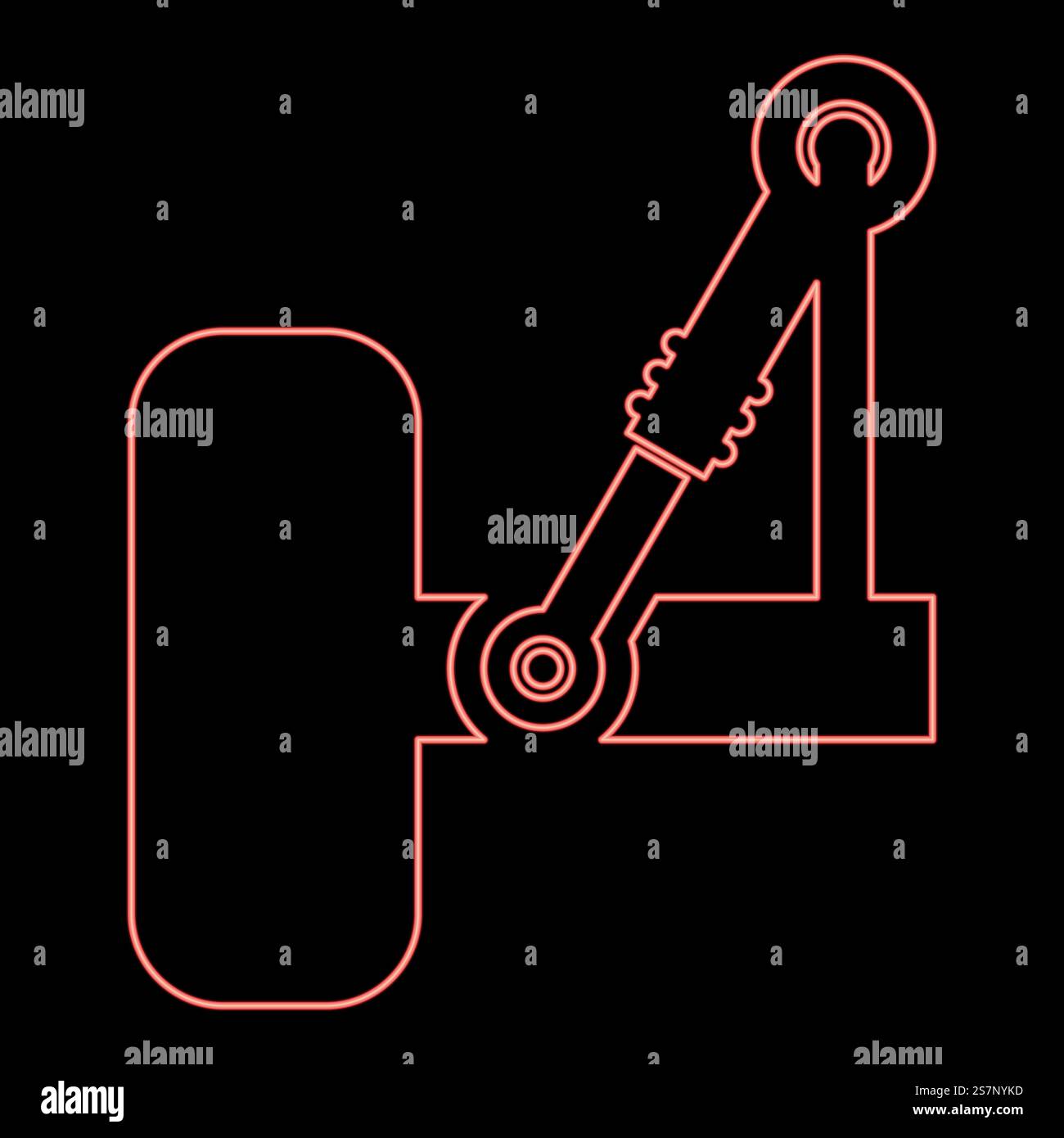 Neon suspension in the car red color vector illustration image flat ...