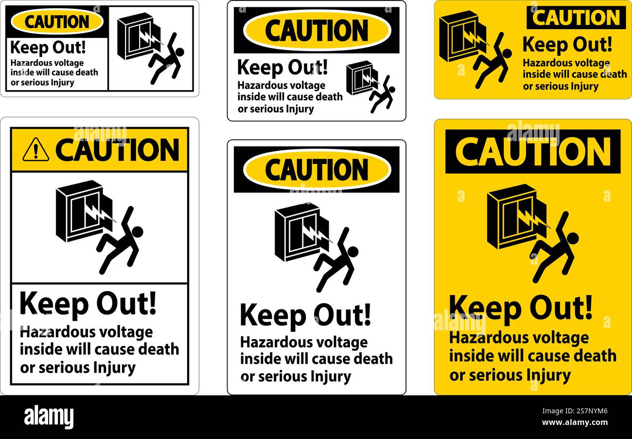 Caution Sign Keep Out! Hazardous Voltage Inside, Will Cause Death Or ...