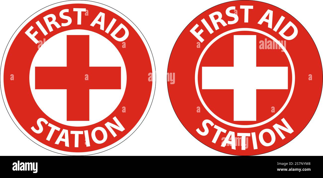 Floor Sign, First Aid Station Stock Vector Image & Art - Alamy
