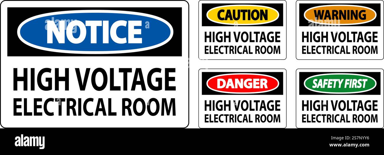 Danger Sign High Voltage - Electrical Room Stock Vector Image & Art - Alamy