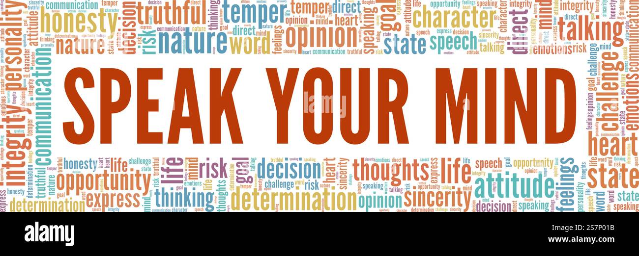 Speak Your Mind conceptual vector illustration word cloud isolated on ...