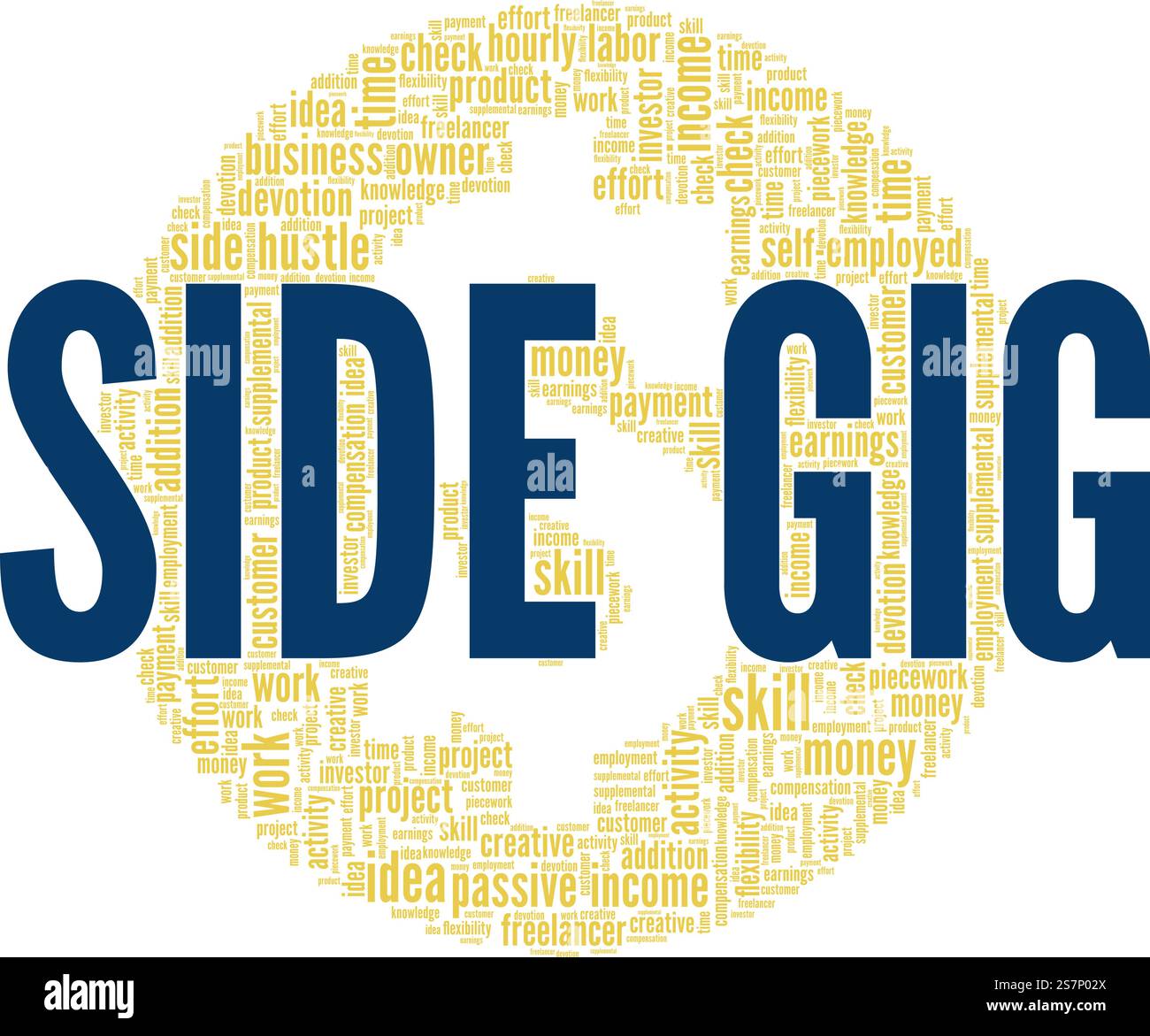 Side Gig conceptual vector illustration word cloud isolated on white ...