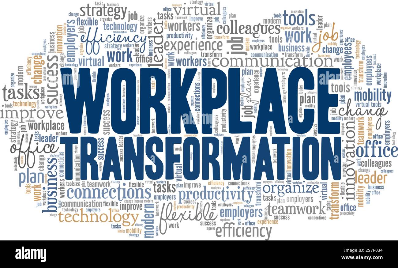 Workplace Transformation conceptual vector illustration word cloud ...