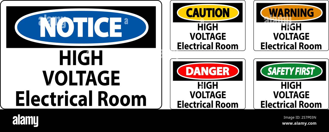Danger Sign High Voltage - Electrical Room Stock Vector Image & Art - Alamy