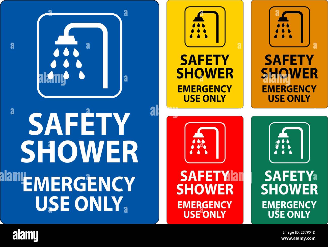 Safety Shower Sign, Safety Shower - Emergency Use Only Stock Vector ...