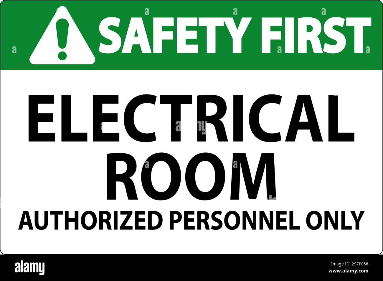 Safety First Sign Electrical Room - Authorized Personnel Only Stock ...