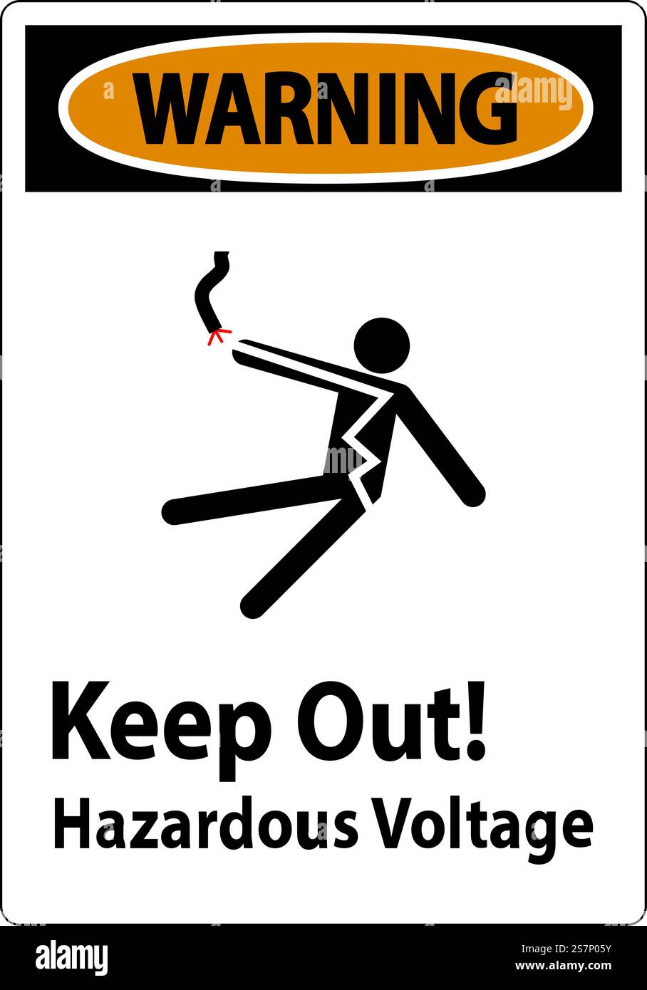 Warning Sign Keep Out! Hazardous Voltage Stock Vector Image & Art - Alamy