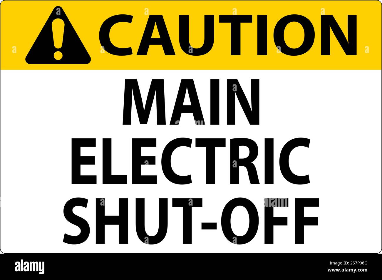 Caution Sign Main Electric Shut-Off Stock Vector Image & Art - Alamy