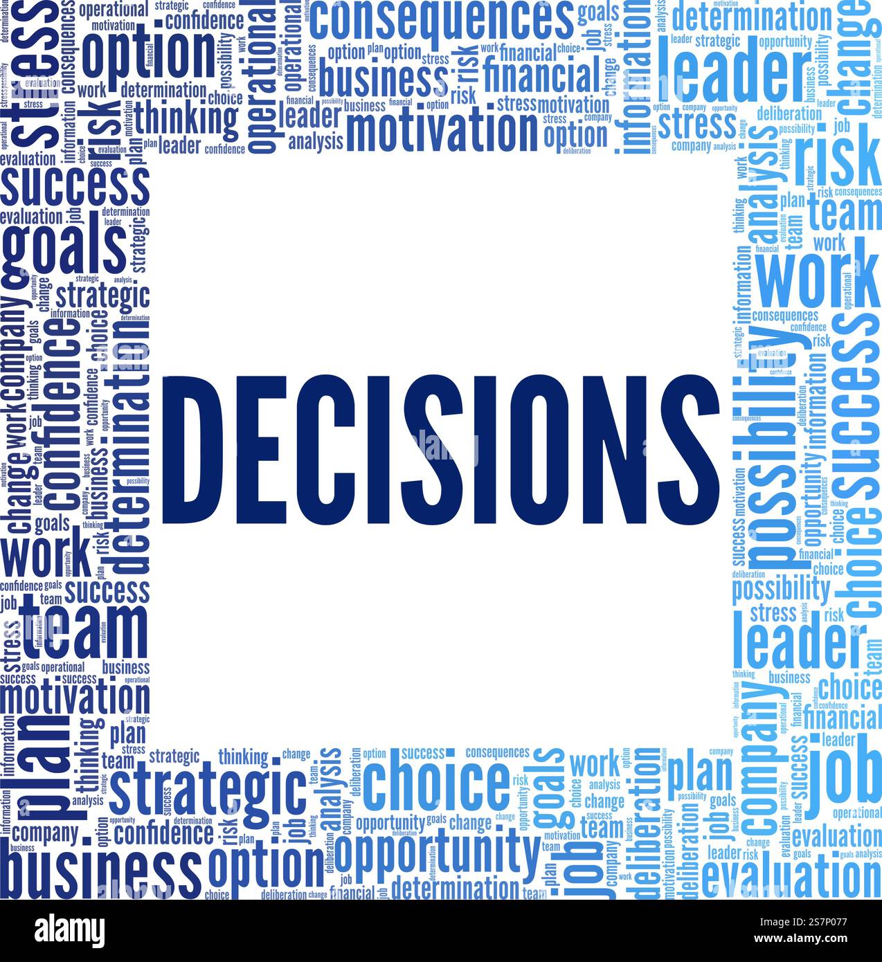 Decisions conceptual vector illustration word cloud isolated on white ...