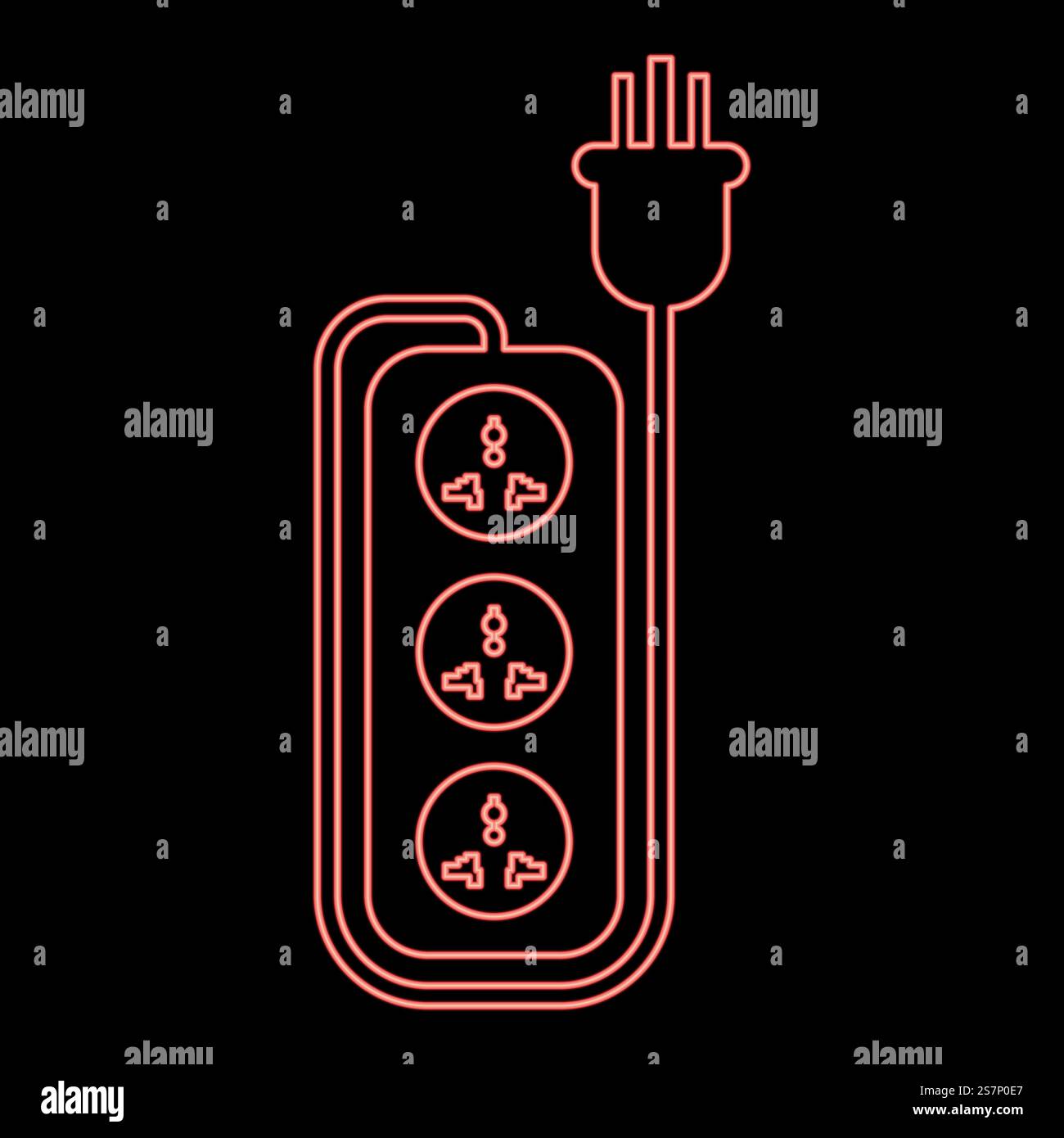 Neon strip multi plug network filter smart power tripled wire socket ...