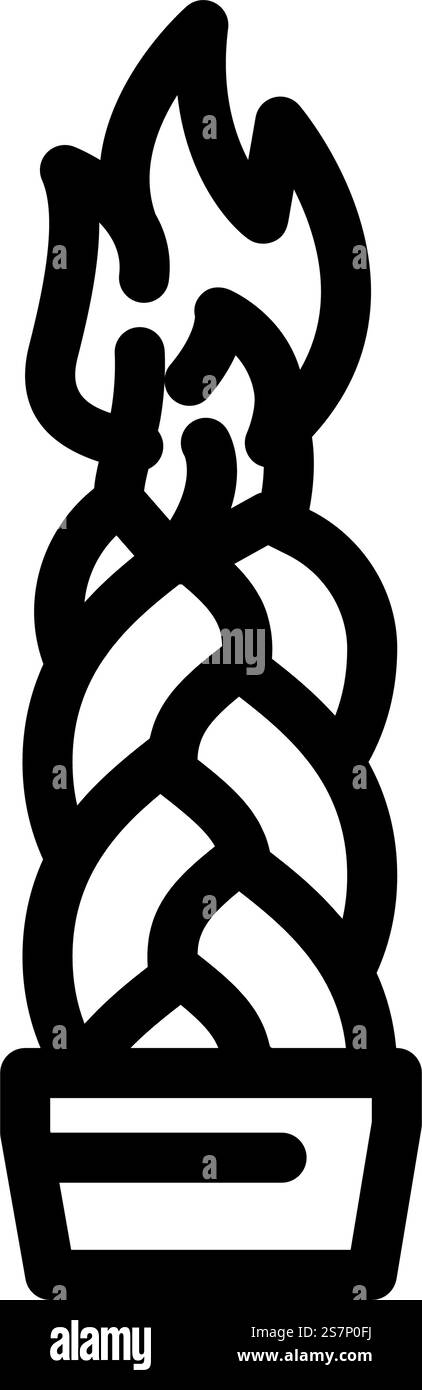 havdalah candle jewish line icon vector. havdalah candle jewish sign ...