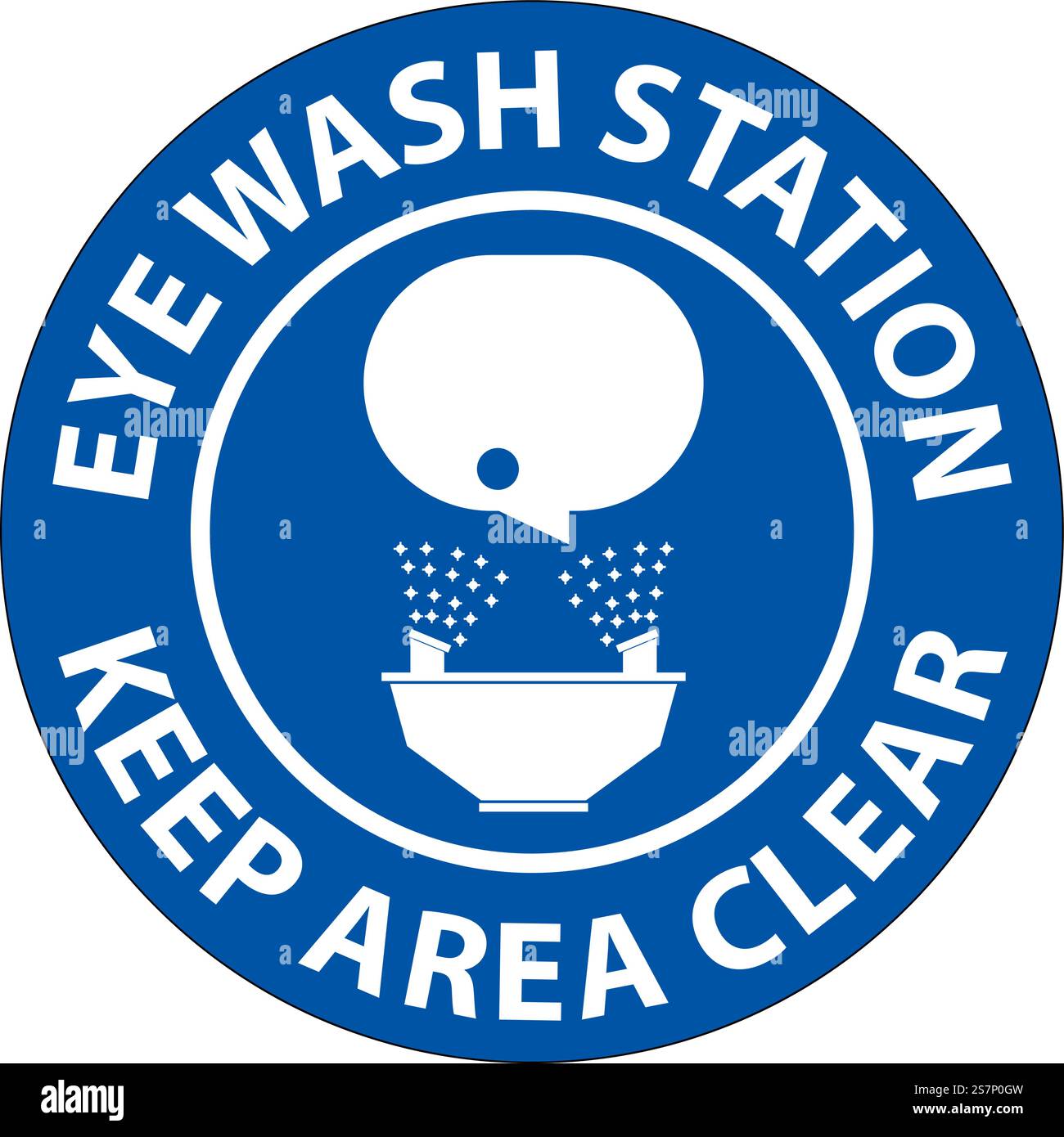 Floor Sign Eye Wash Station - Keep Area Clear Stock Vector Image & Art ...