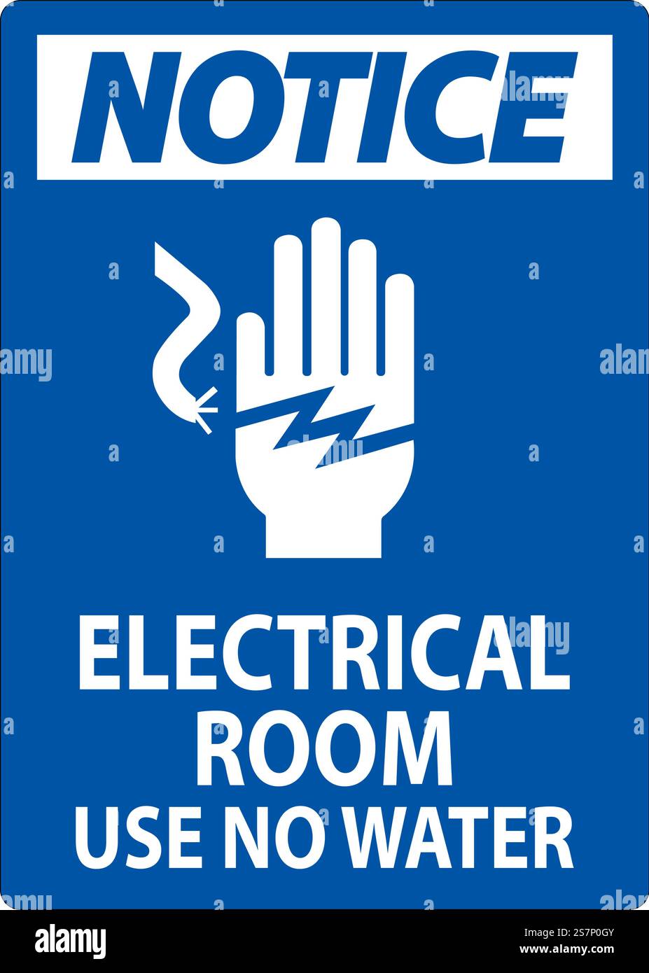 Restricted Area Sign Notice Electrical Room Use No Water Stock Vector ...