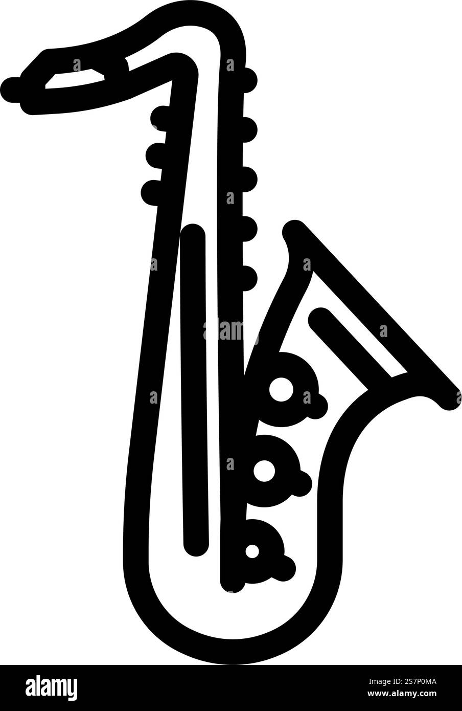 saxophone retro music line icon vector. saxophone retro music sign ...