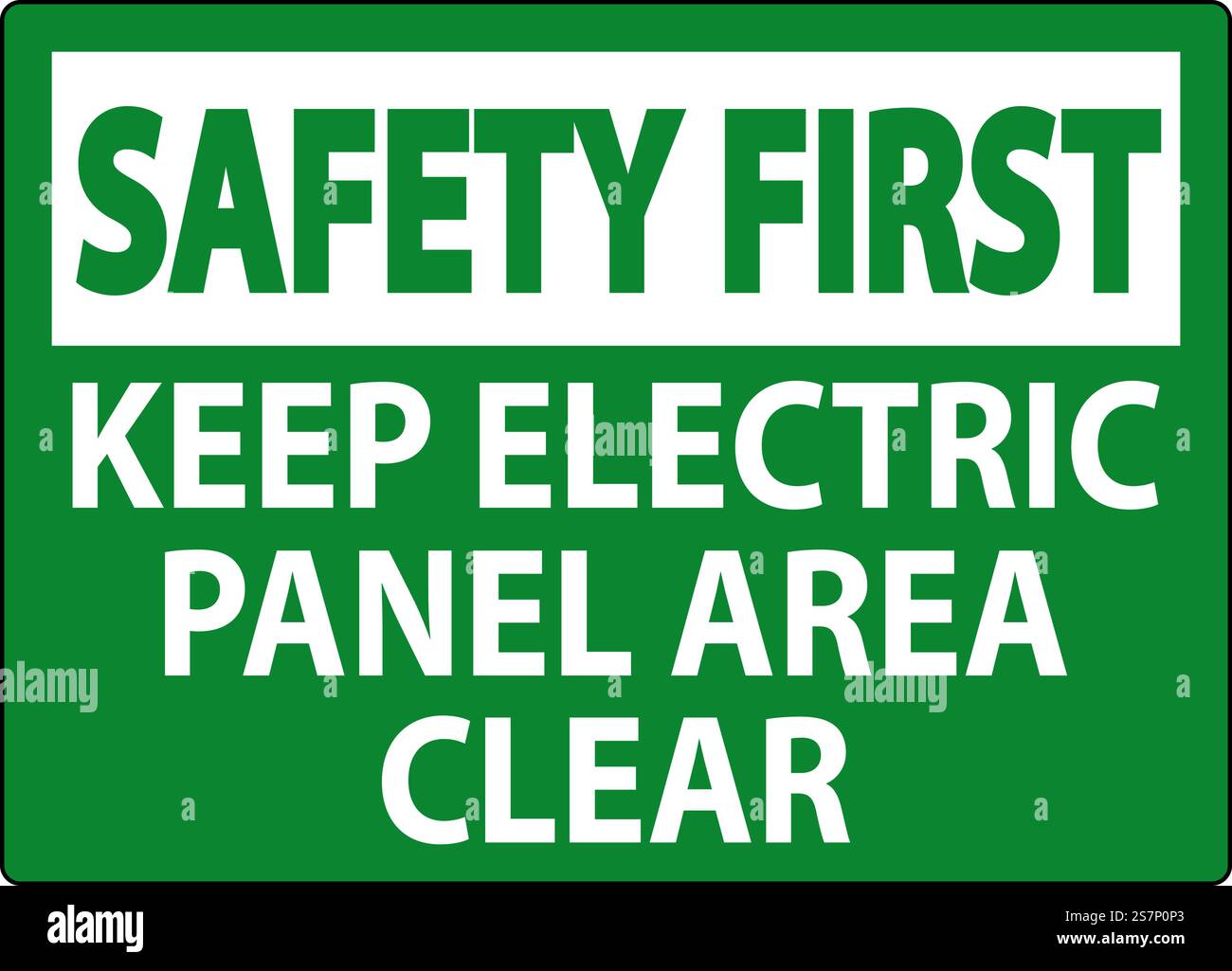 Safety First Sign Keep Electric Panel Area Clear Stock Vector Image ...