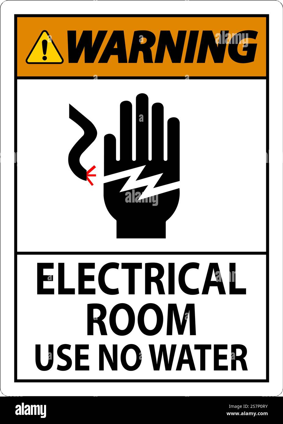 Restricted Area Sign Warning Electrical Room Use No Water Stock Vector ...