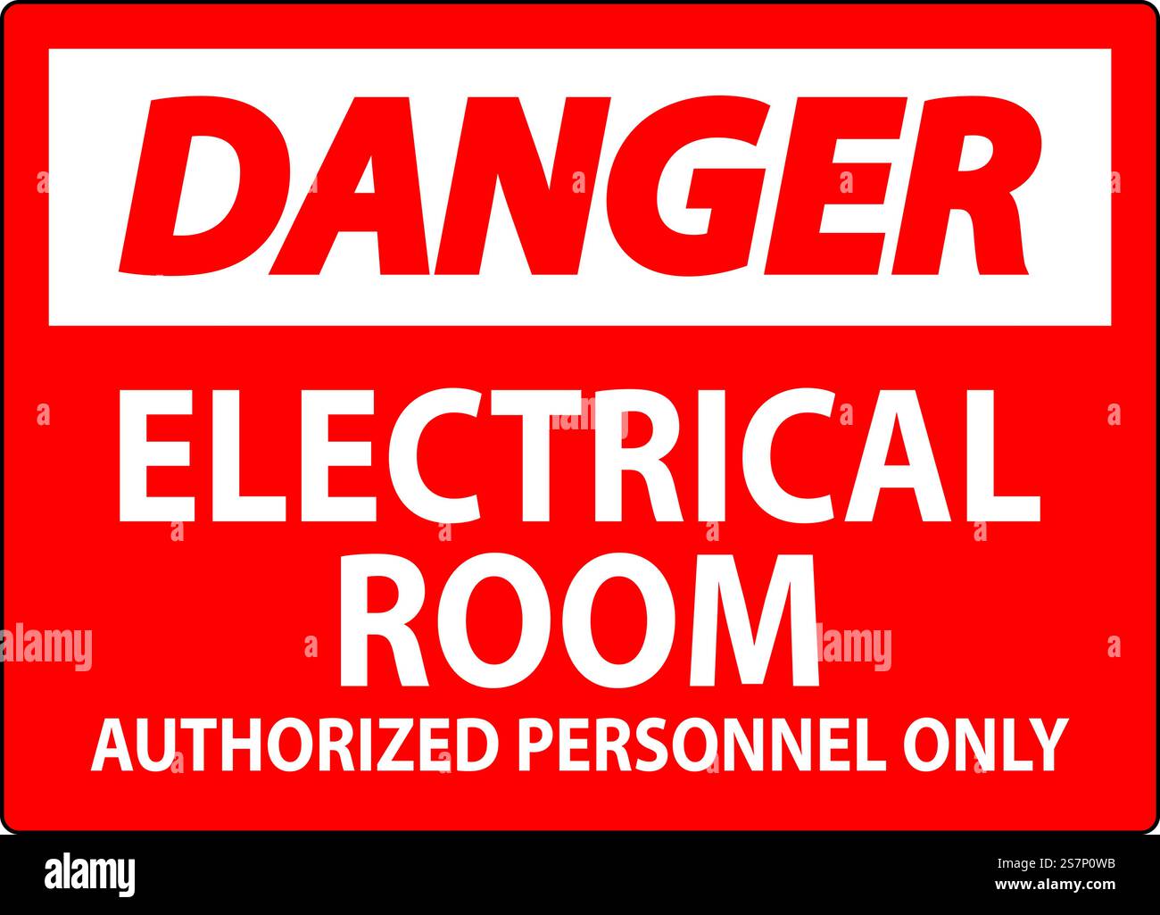 Danger Sign Electrical Room - Authorized Personnel Only Stock Vector ...