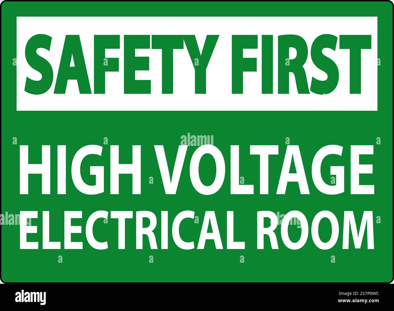 Safety First Sign High Voltage - Electrical Room Stock Vector Image ...