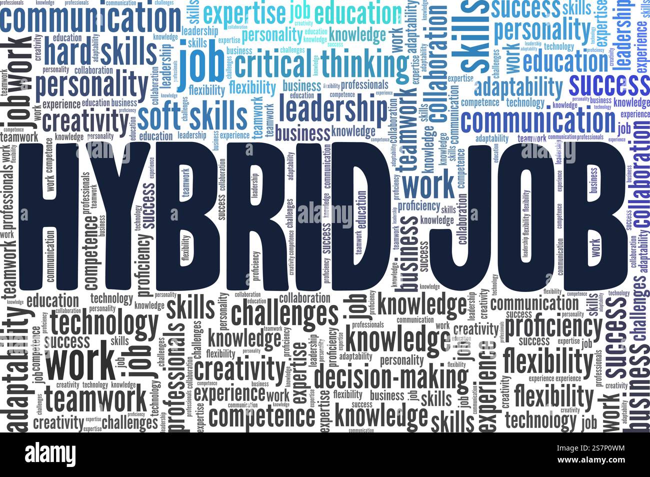 Hybrid Job conceptual vector illustration word cloud isolated on white ...