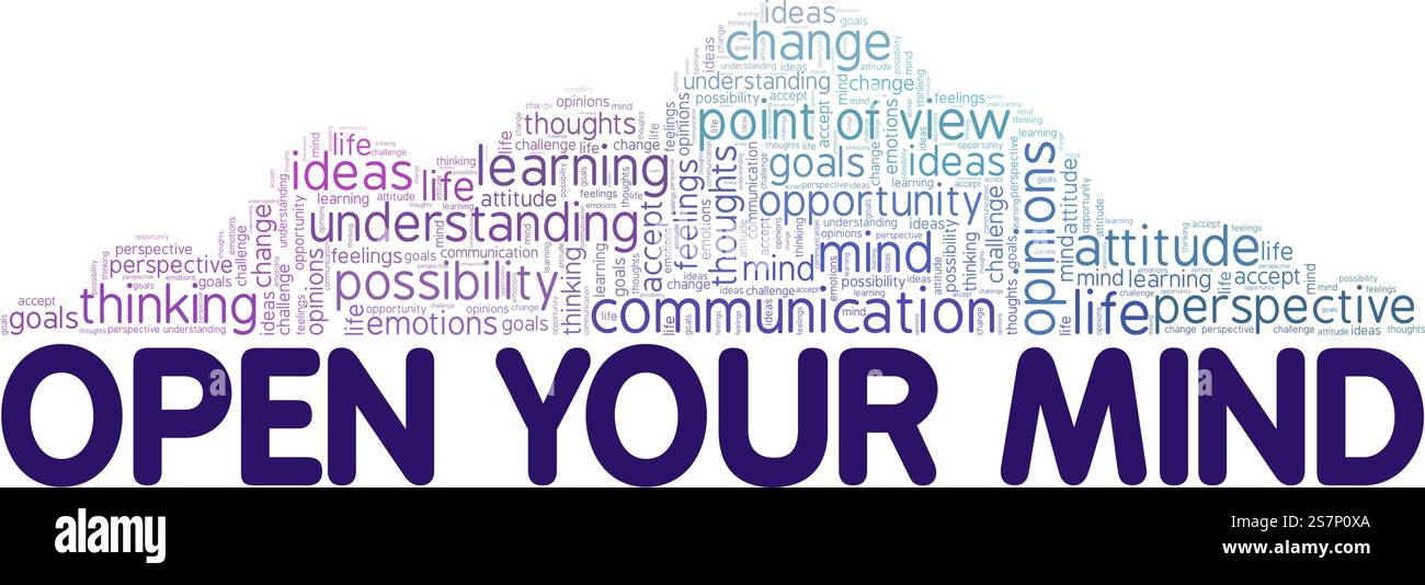 Open Your Mind conceptual vector illustration word cloud isolated on ...