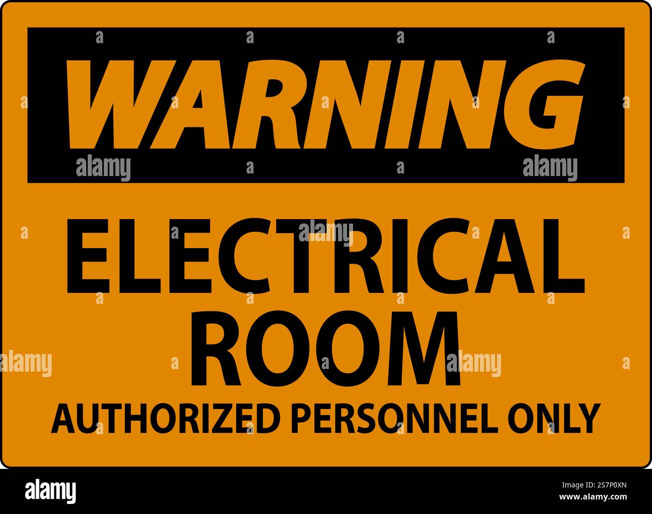 Warning Sign Electrical Room - Authorized Personnel Only Stock Vector ...