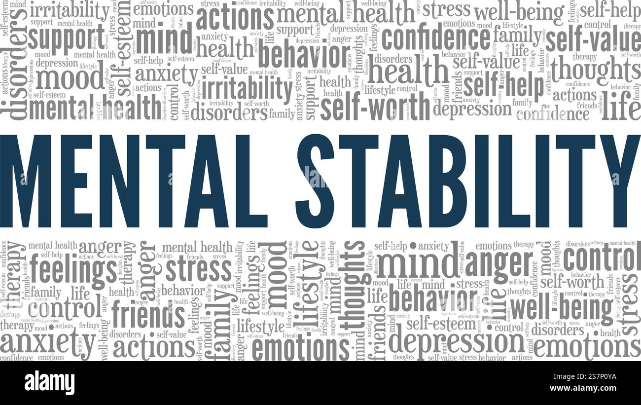 Mental Stability conceptual vector illustration word cloud isolated on ...