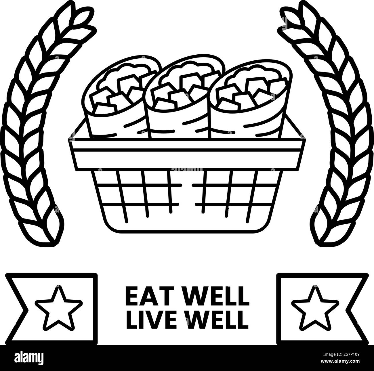 An illustration in the concept of Lunch box in line style Stock Vector ...