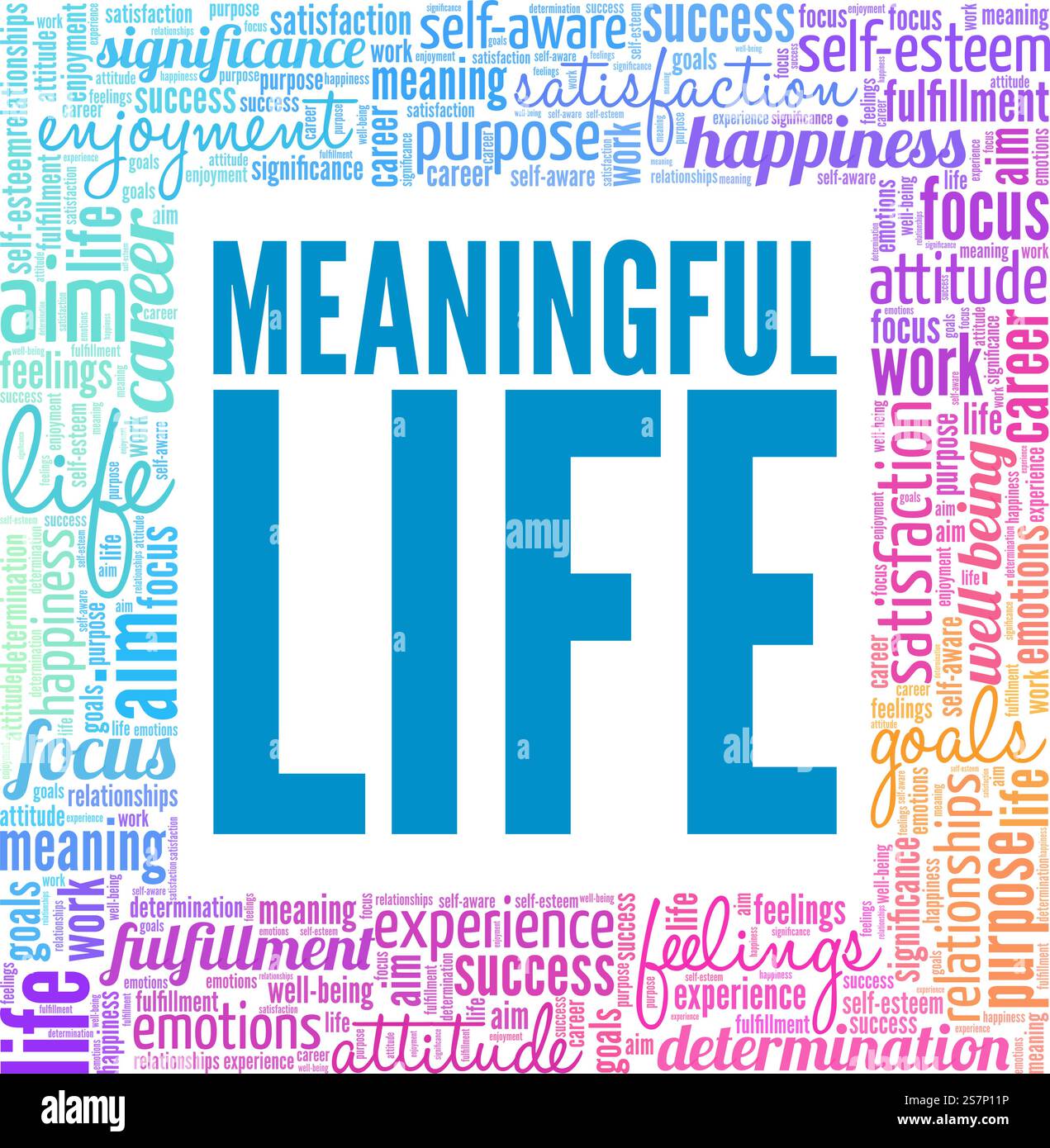 Meaningful Life conceptual vector illustration word cloud isolated on white background Stock ...