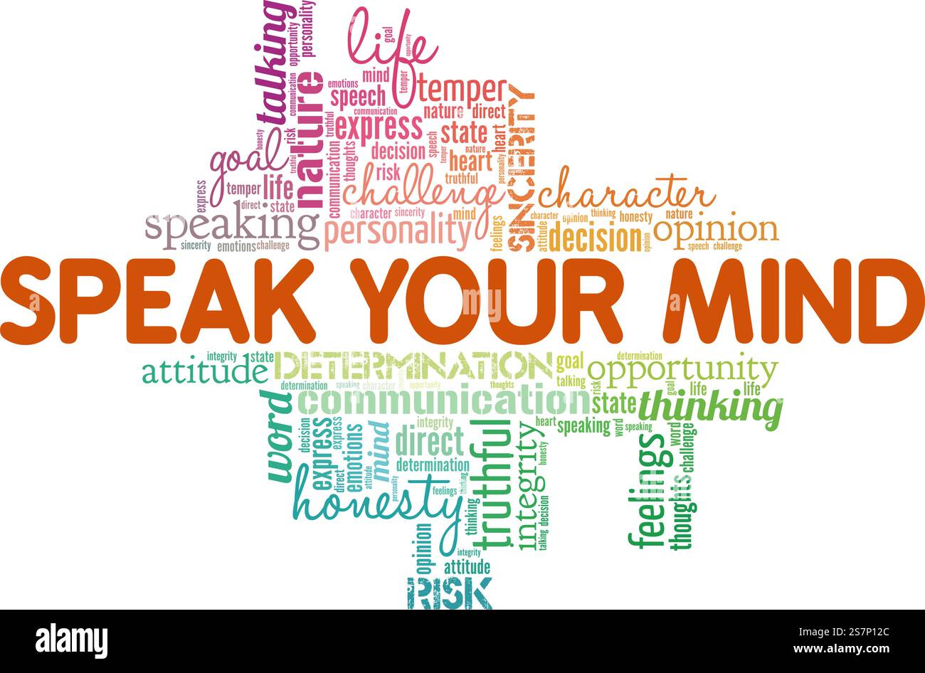 Speak Your Mind conceptual vector illustration word cloud isolated on white background Stock ...