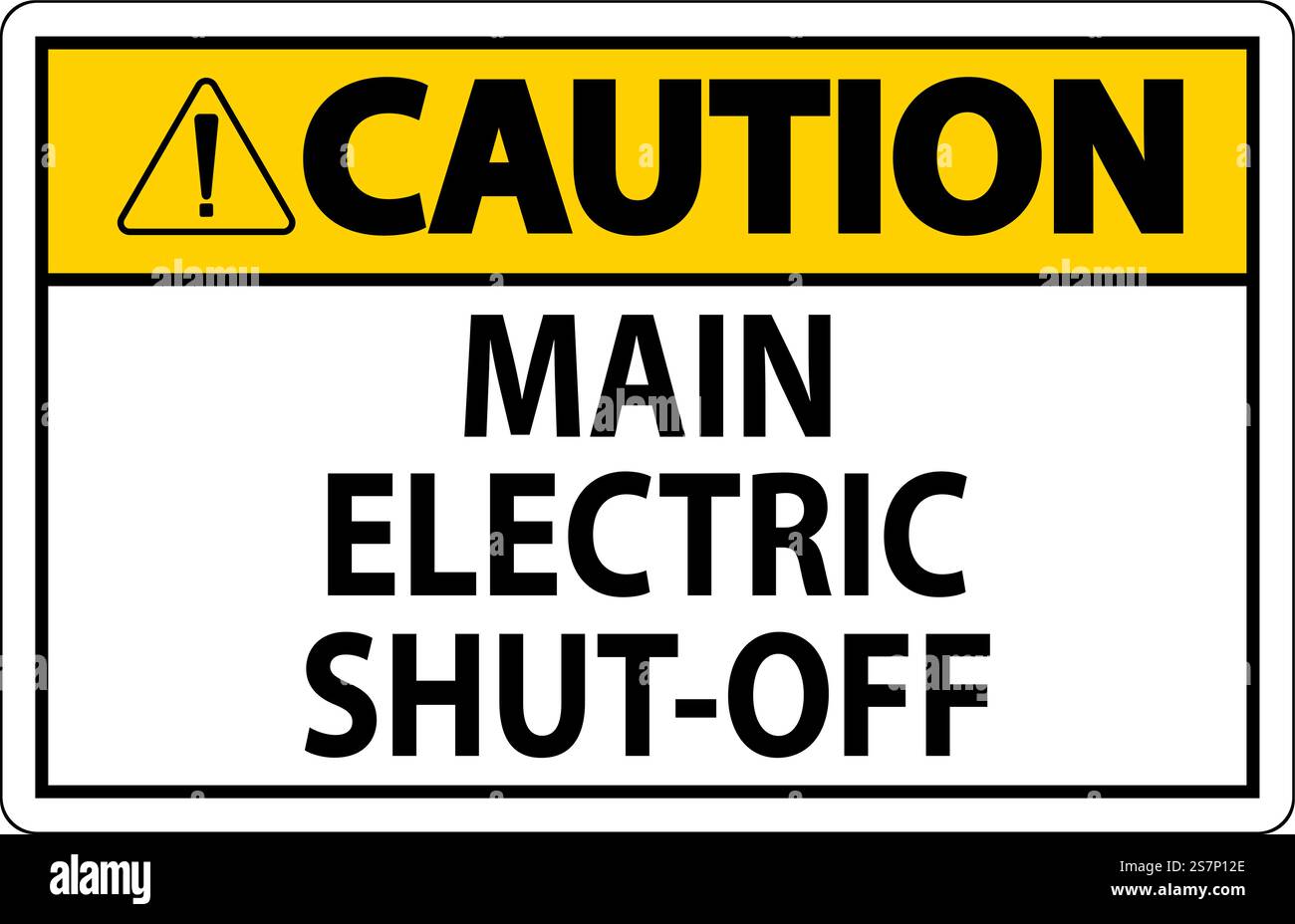 Caution Sign Main Electric Shut-Off Stock Vector Image & Art - Alamy