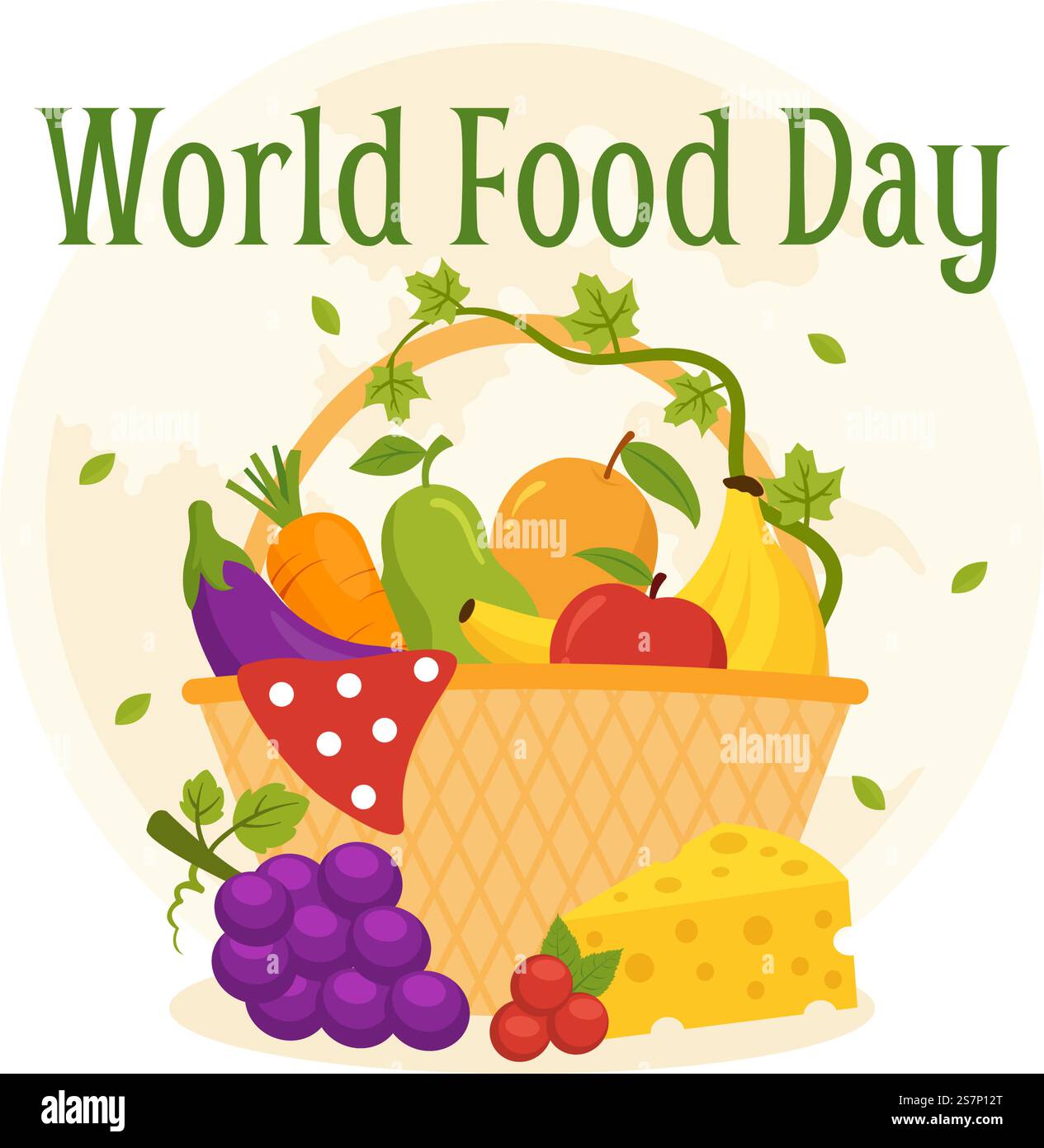 World Food Day Vector Illustration on 16 October with Various Foods ...
