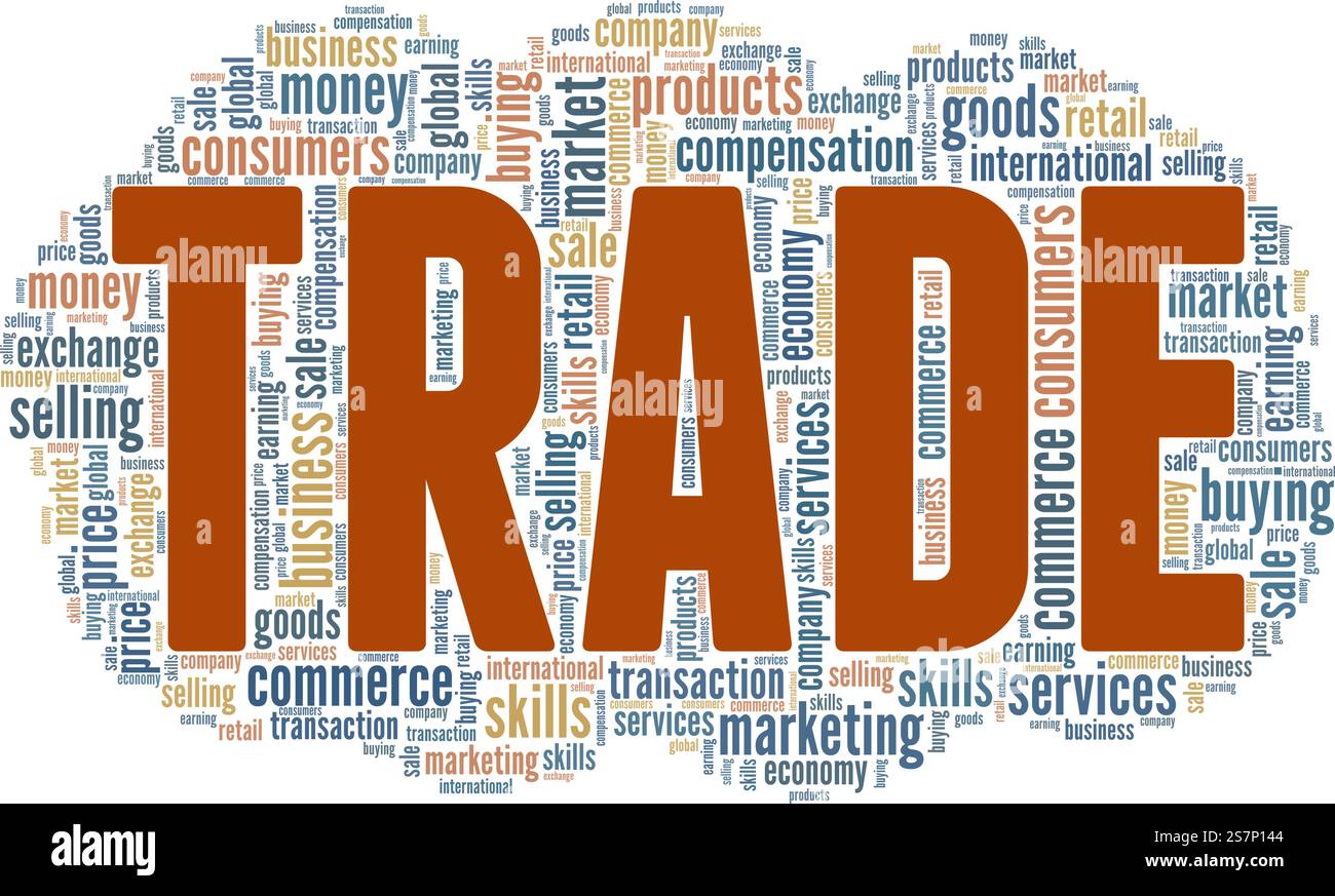Trade conceptual vector illustration word cloud isolated on white ...