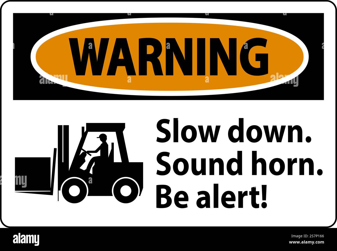 Warning Label Slow Down Sound Horn Be Alert Stock Vector Image & Art ...