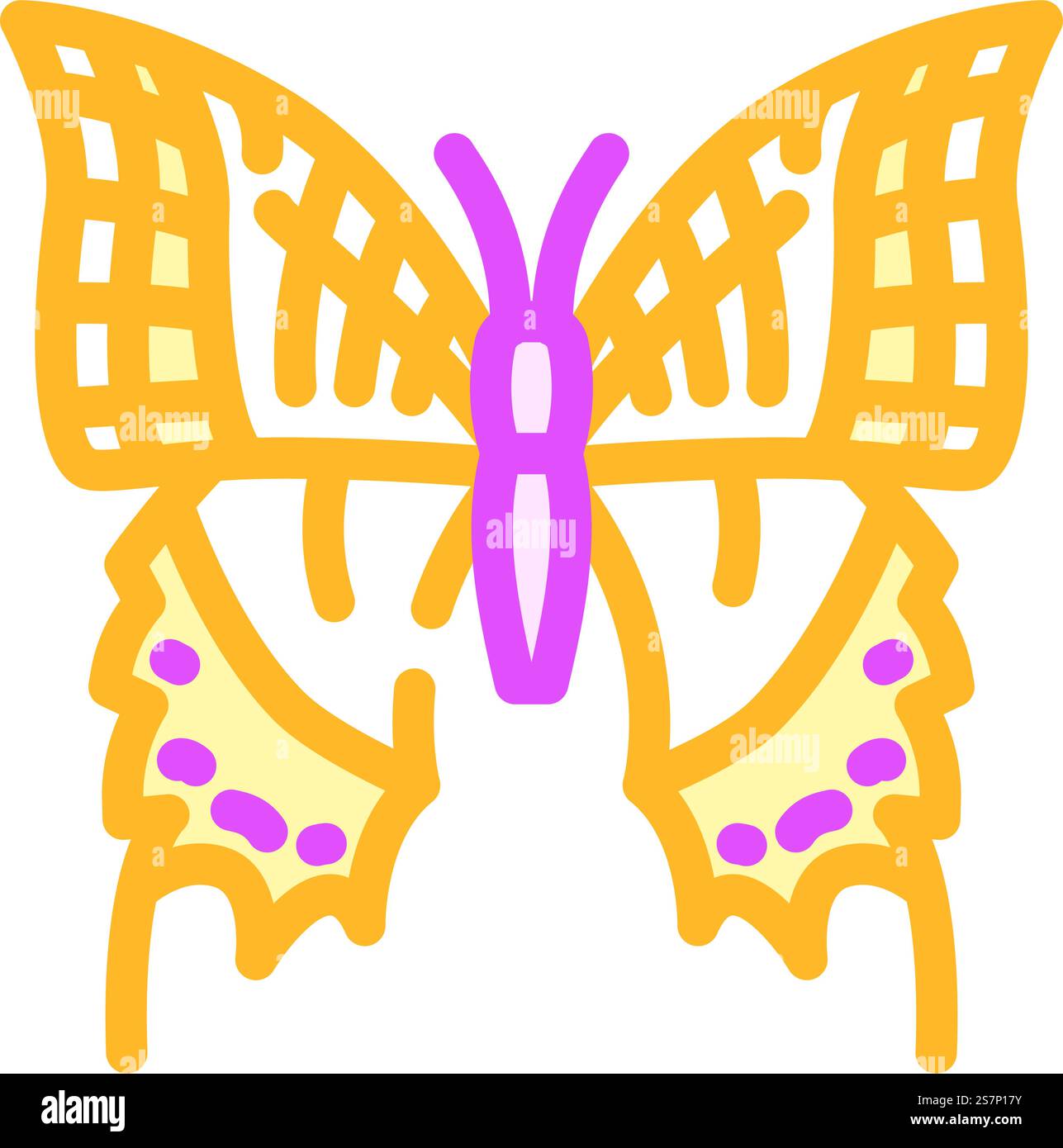 two tailed swallowtail insect color icon vector. two tailed swallowtail ...