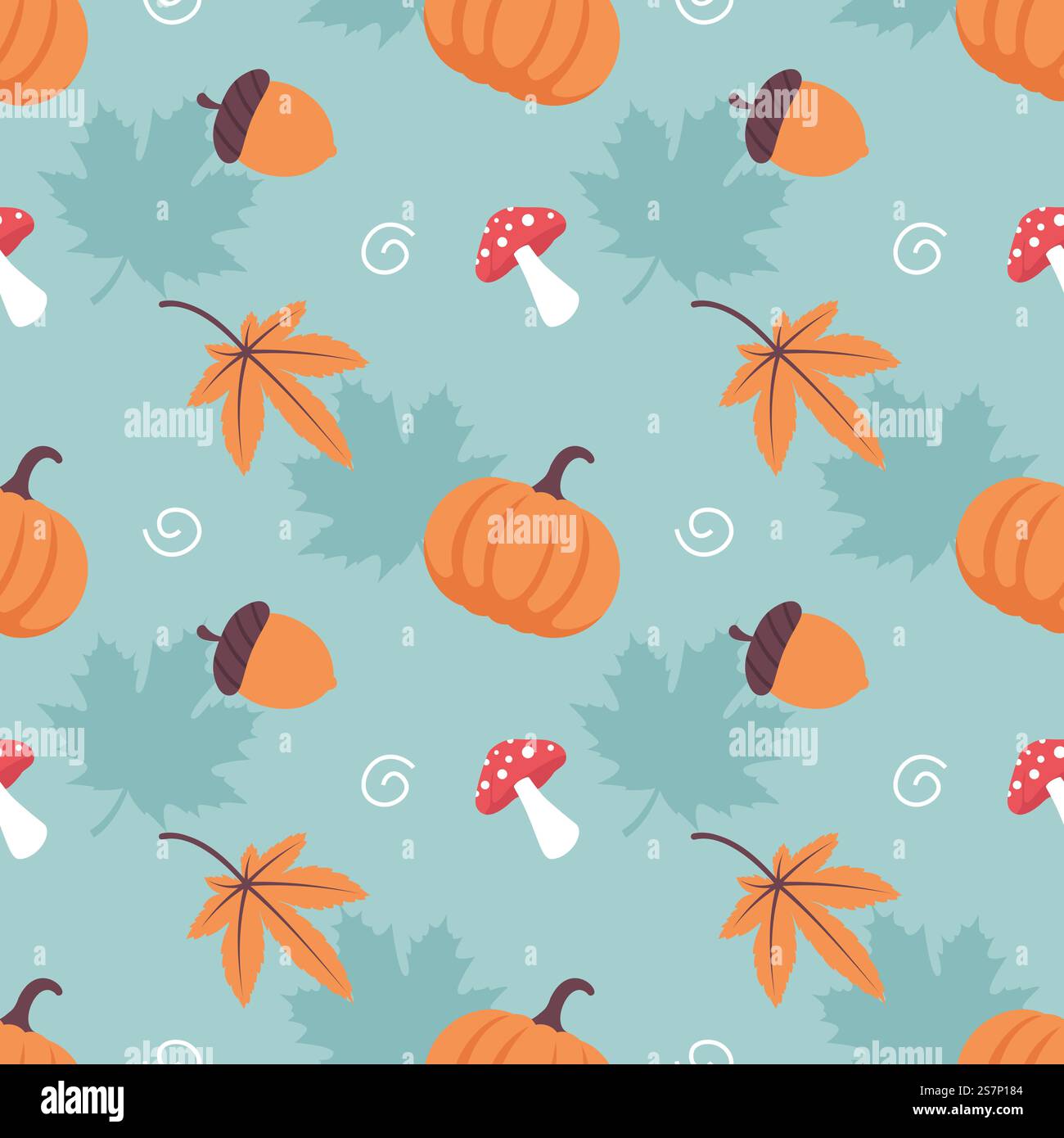 Autumn Season Seamless Pattern Design with Fall Elements in Template ...