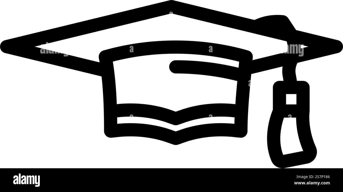 graduation hat cap line icon vector. graduation hat cap sign. isolated ...