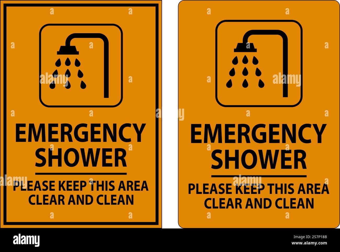 Emergency Shower Sign Please Keep This Area Clear And Clean Stock ...